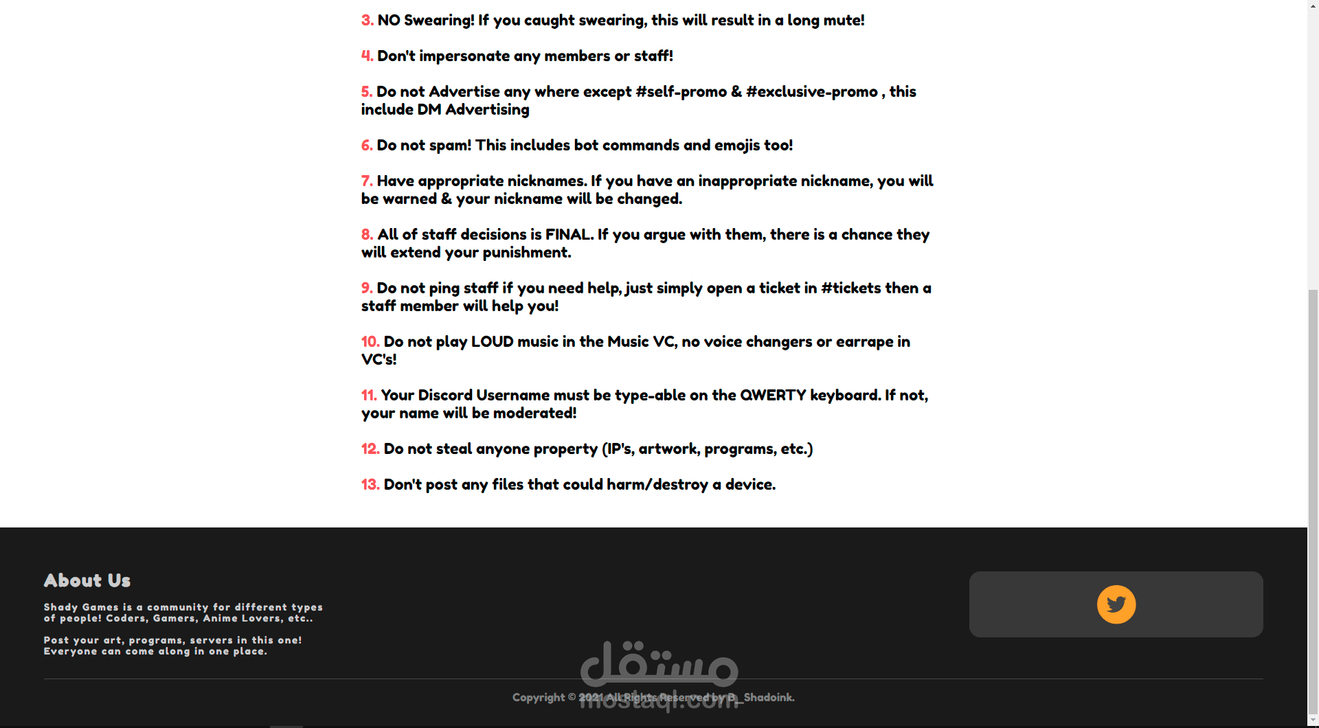 Website for Discord Server | مستقل
