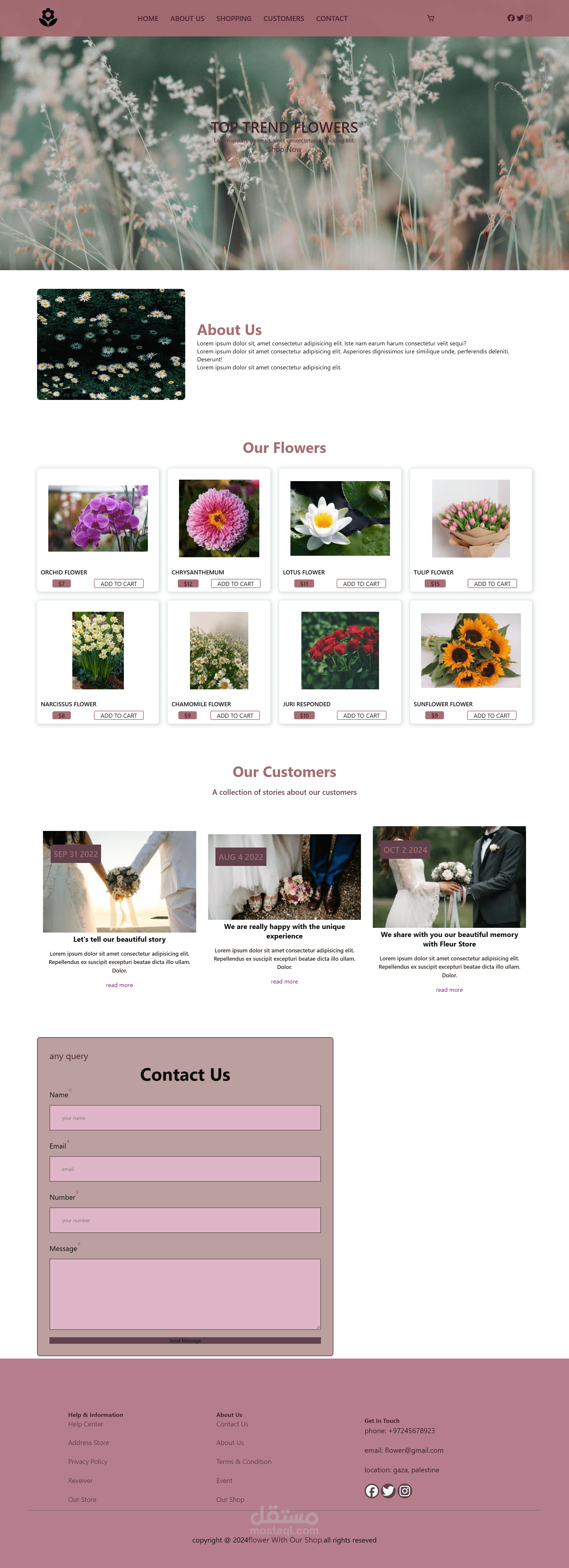 موقع الكتروني باستخدام (HTML5 ,CSS3 ,JS) | مستقل