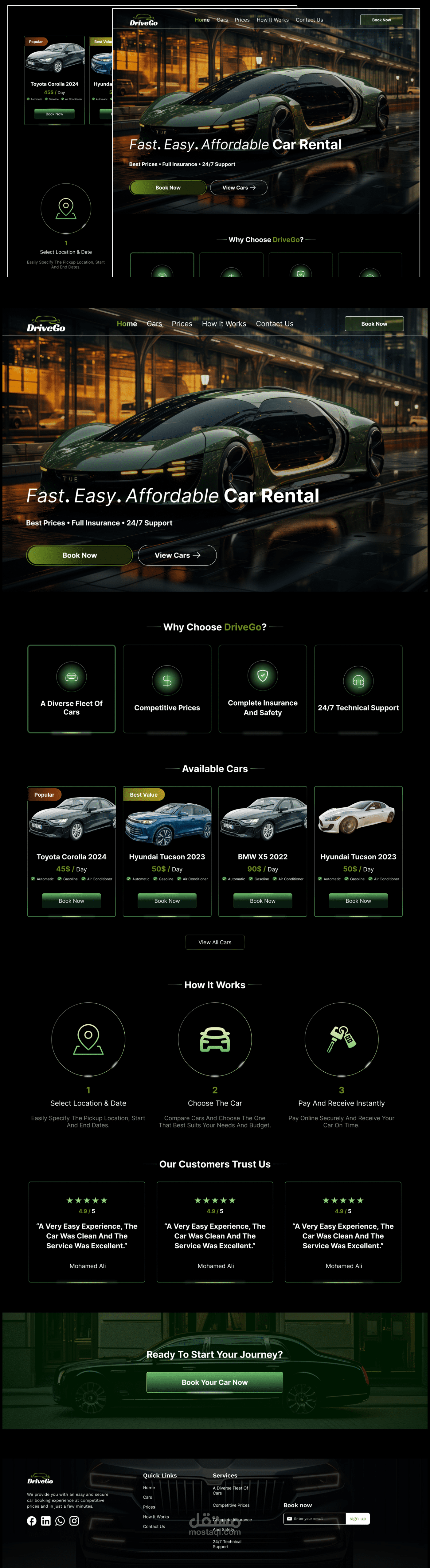 Car Booking Landing Page – UI/UX Case Study | مستقل