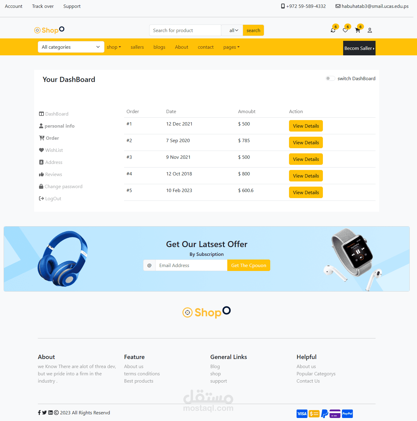 موقع أجهزة إلكترونية - html - css - bootstrap | مستقل
