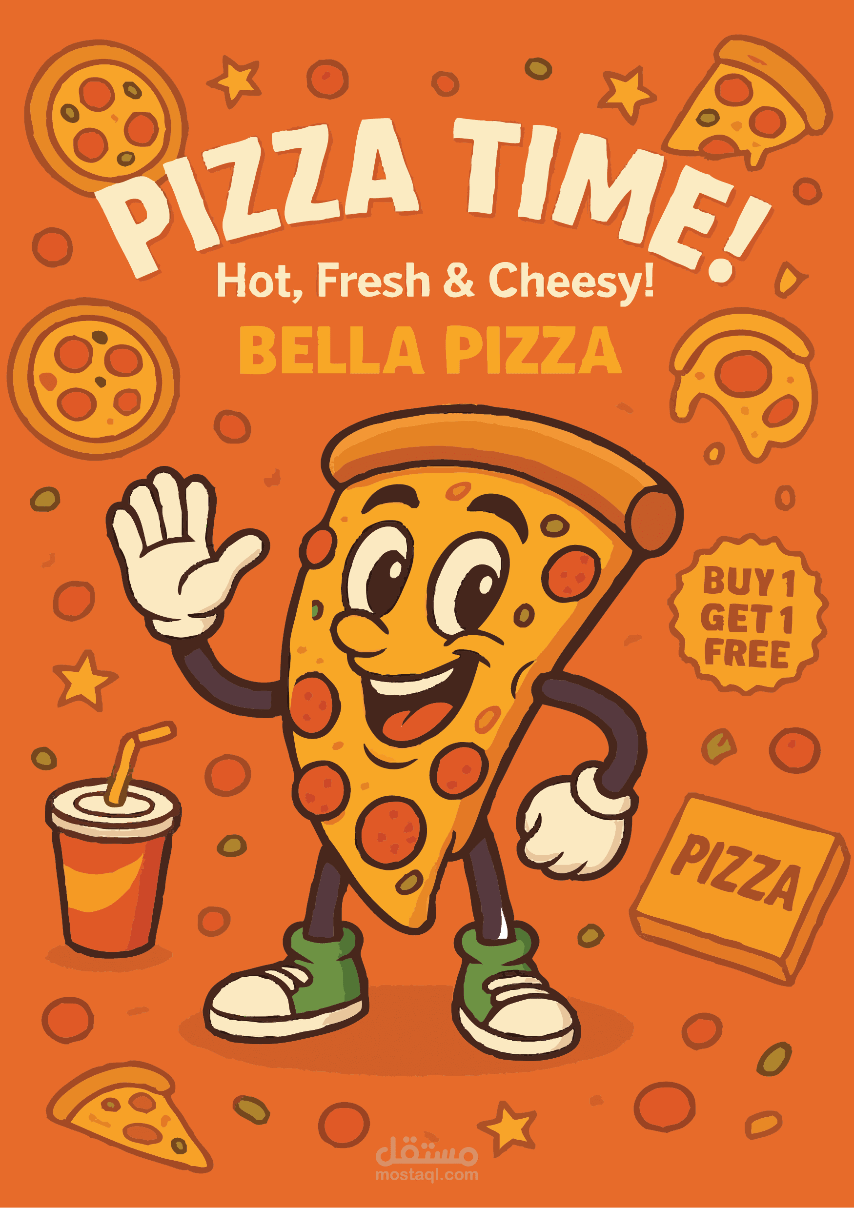Pizza Time – Vector Poster Design | مستقل