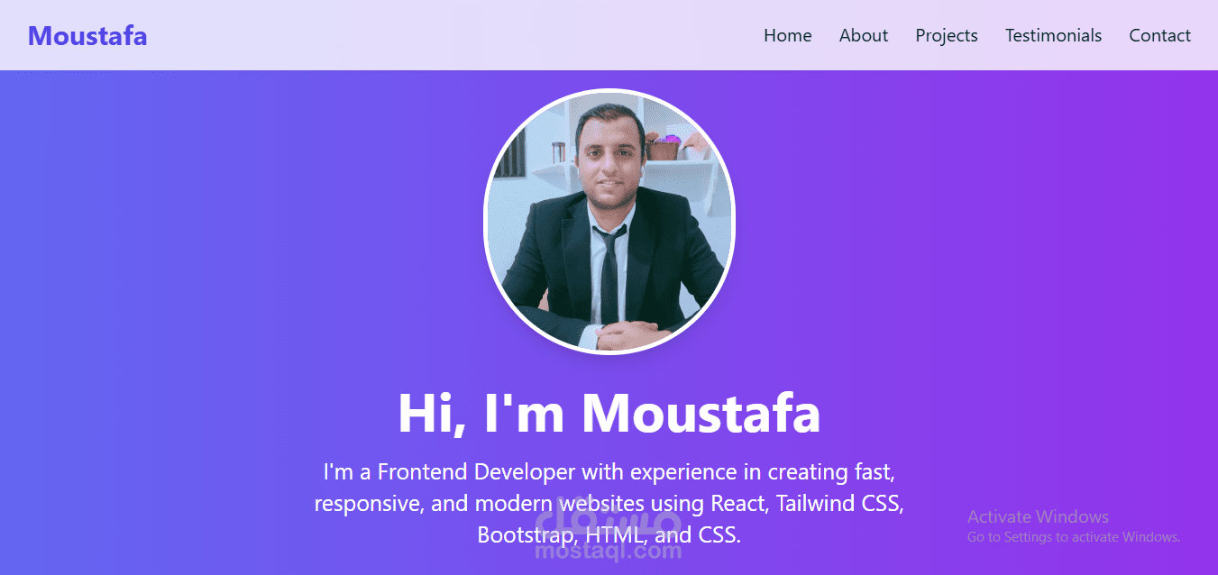 My portfolio using React js | مستقل