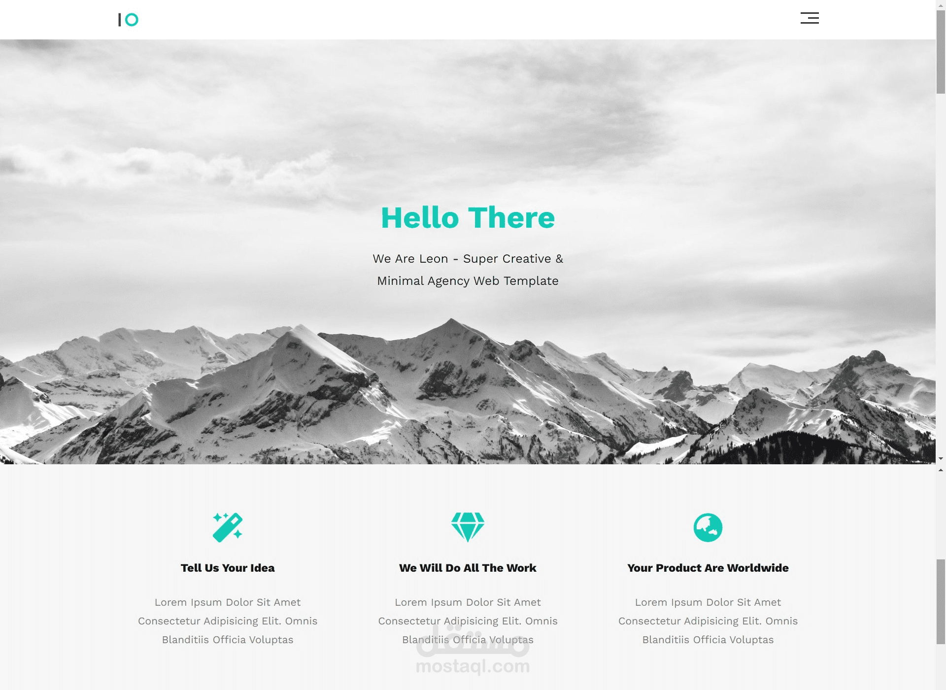 Leon Super Creative & Minimal Agency Web Template | مستقل