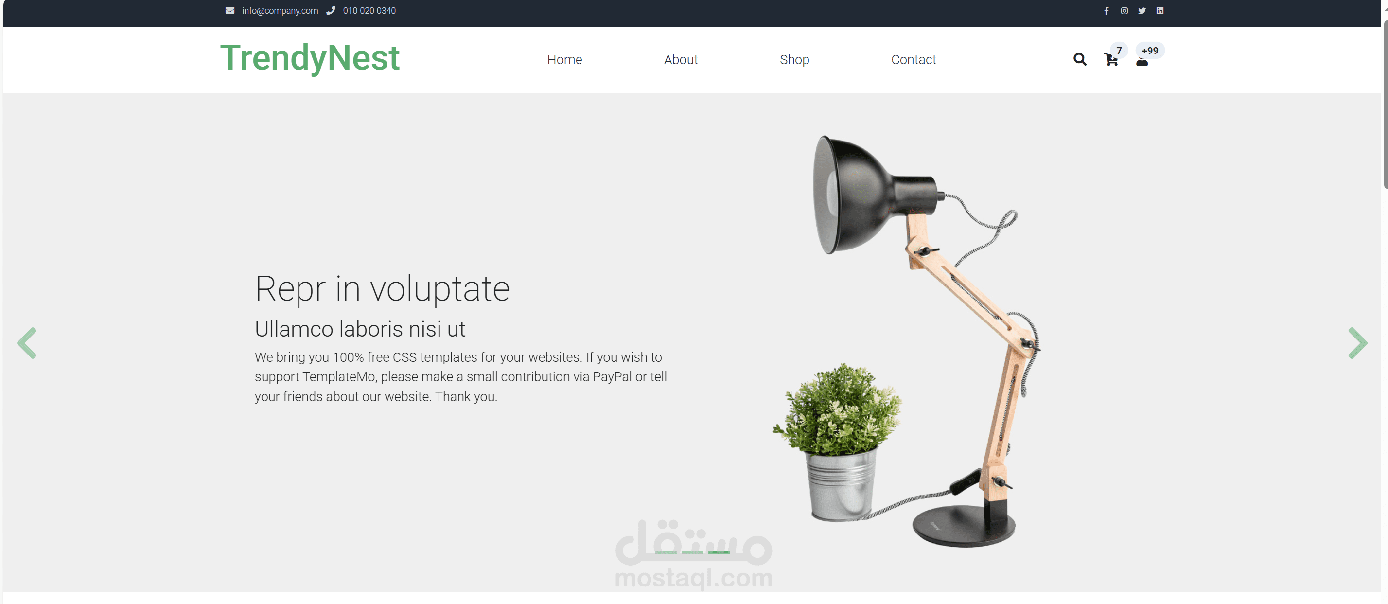 تصميم موقع احترافي HTML5 و CSS3 و Bootstrap و JavaScript | مستقل