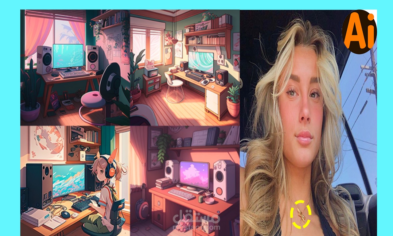 I will create unexpected anime 3d background vtuber | مستقل