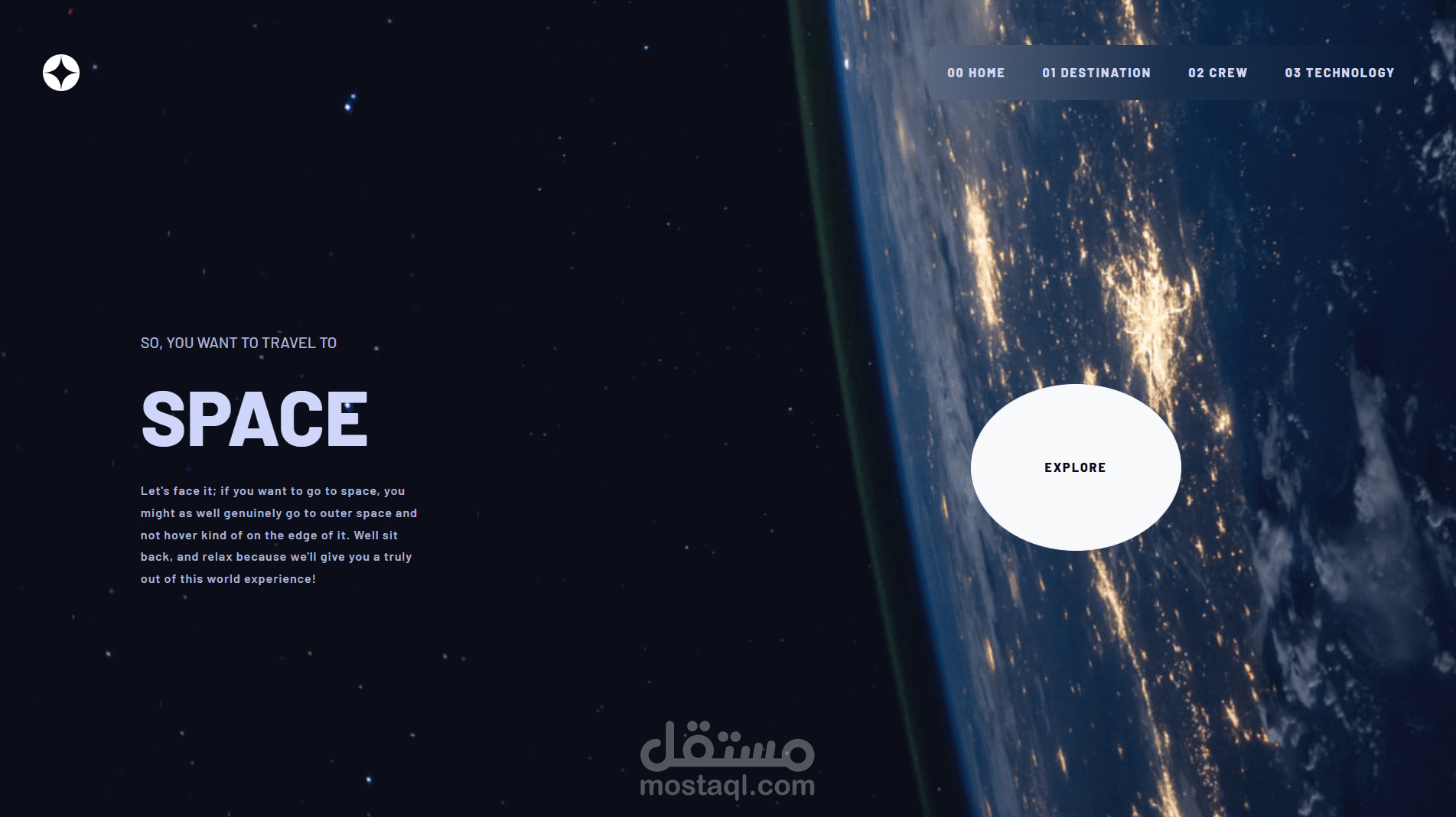 Space Tourism Website | مستقل