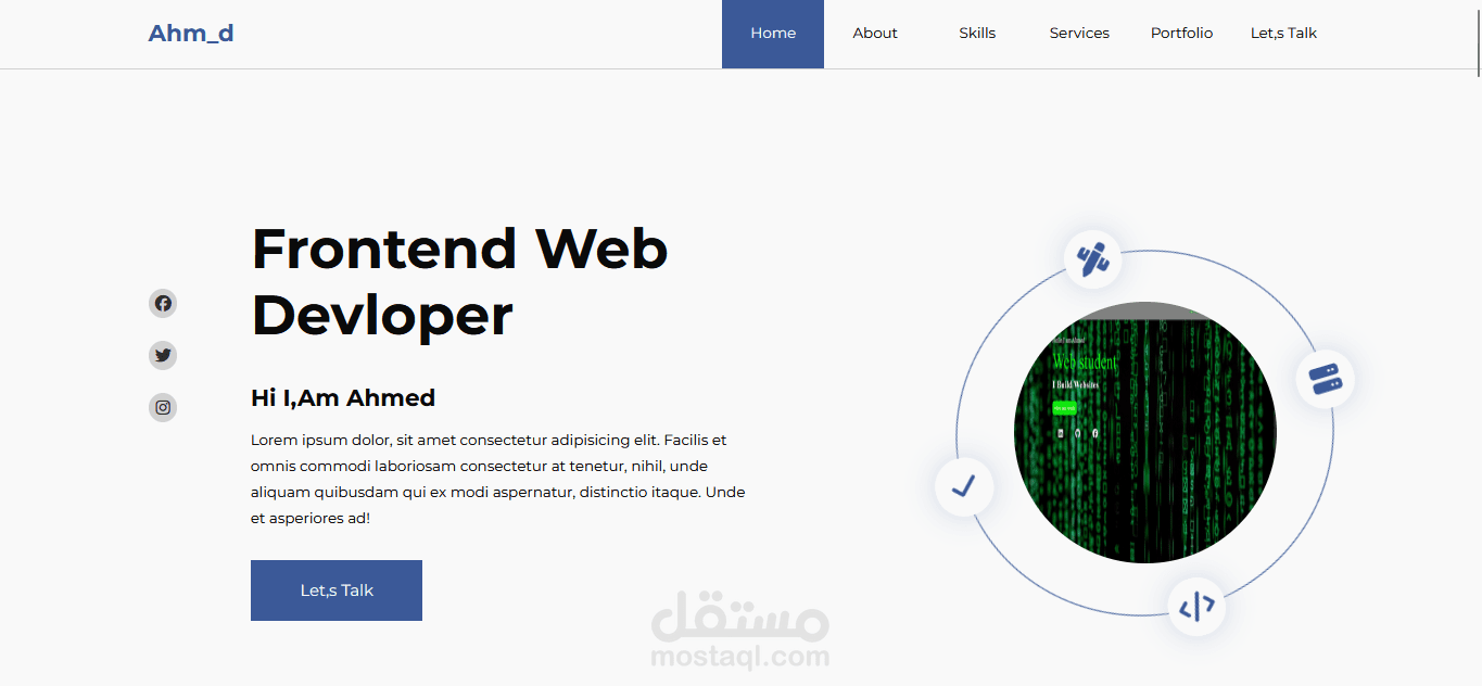 Personal Website Development using HTML, CSS, and JavaScript | مستقل
