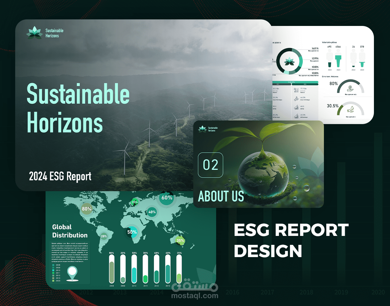 تصميم تقرير استدامة باستخدام برنامج ادوبي انديزاين ESG Report By Adobe ...
