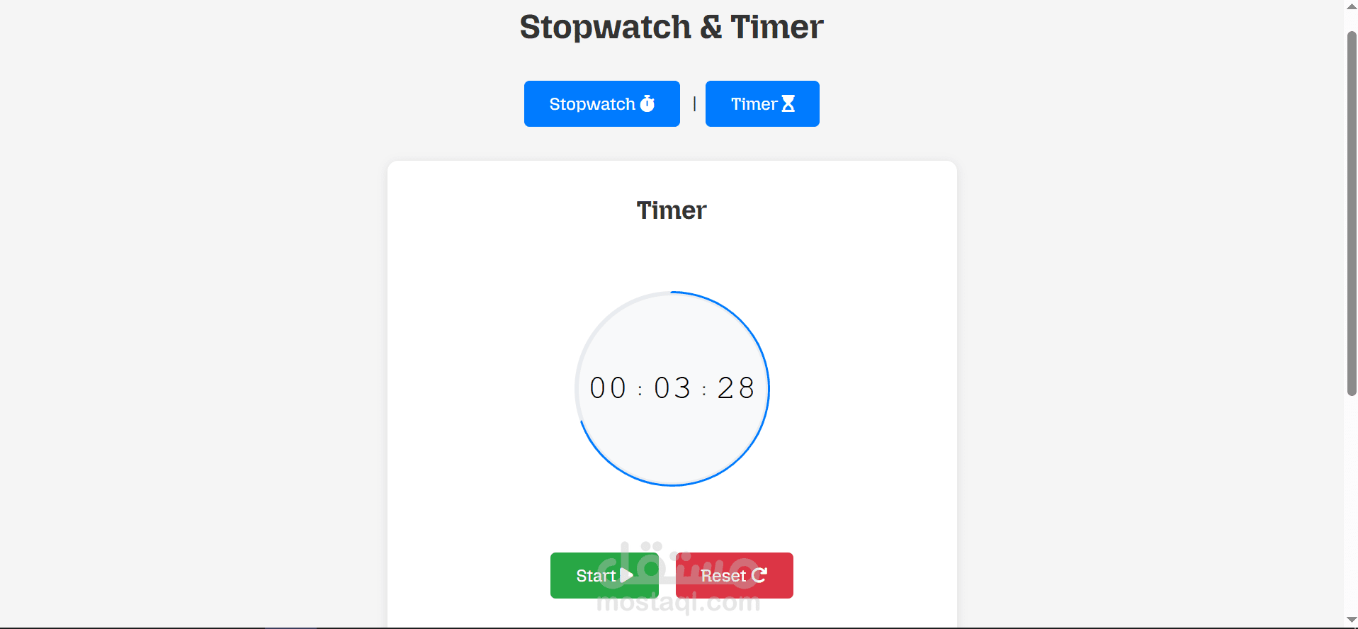 Stopwatch react app | مستقل