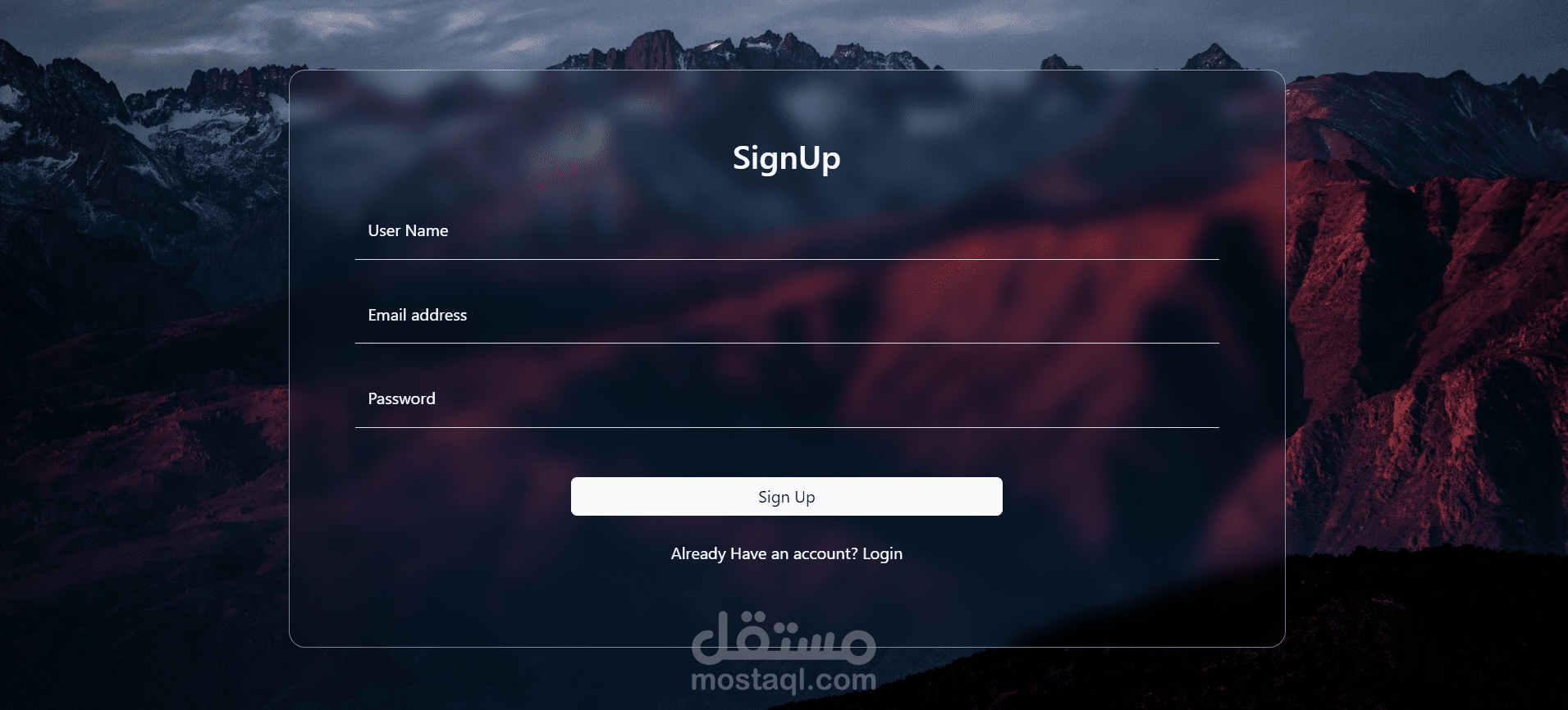 smart login page with javaScript | مستقل