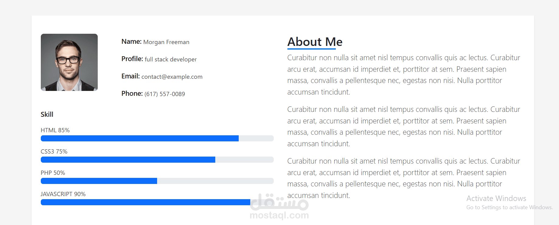 برتفوليو “DevFolio” باستخدام HTML || CSS || Bootstrap | مستقل
