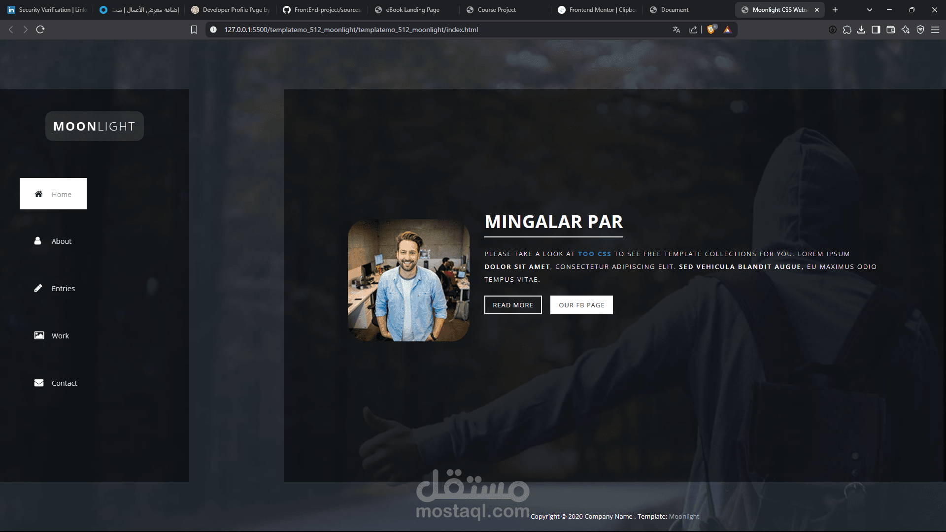 صفحة تعريفية احترافية (Protofile Page) بتصميم عصري ومتجاوب | مستقل