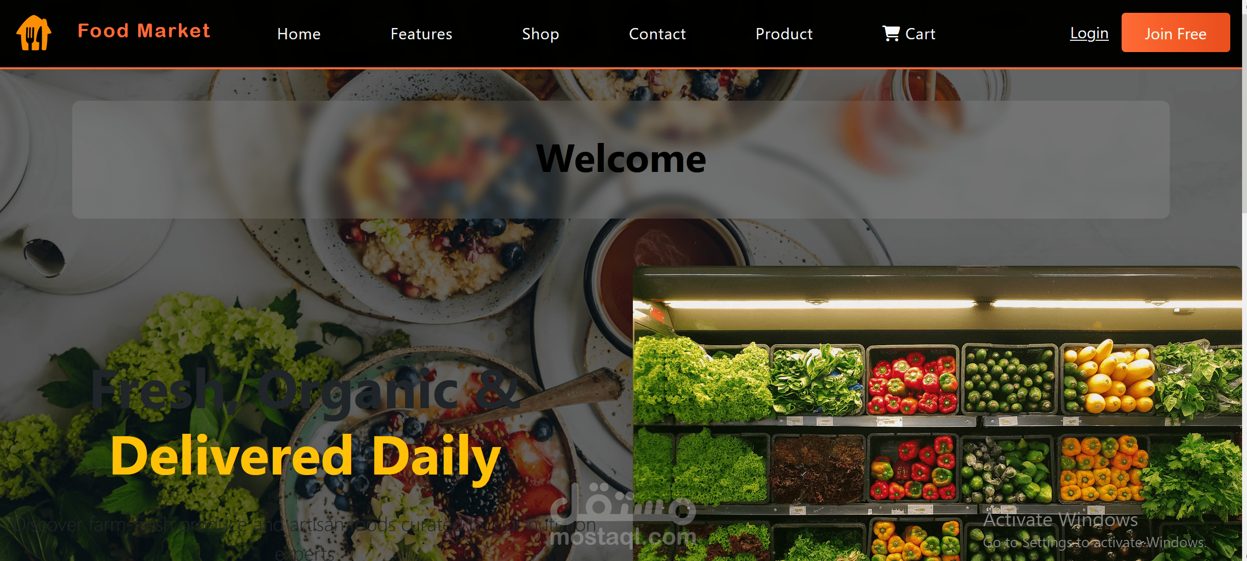 Food E-Commerce Platform – ASP.NET Core MVC | مستقل