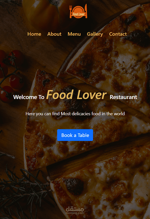 Food Lover Restaurant - stylish and mobile friendly Website | مستقل