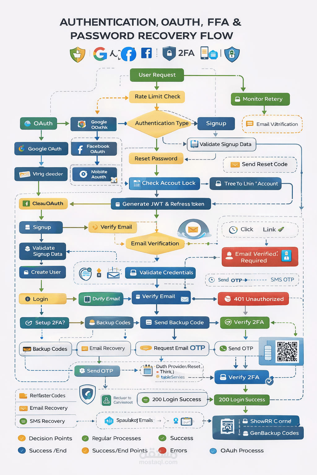 Authentication & Authorization API – Advanced Security System | مستقل