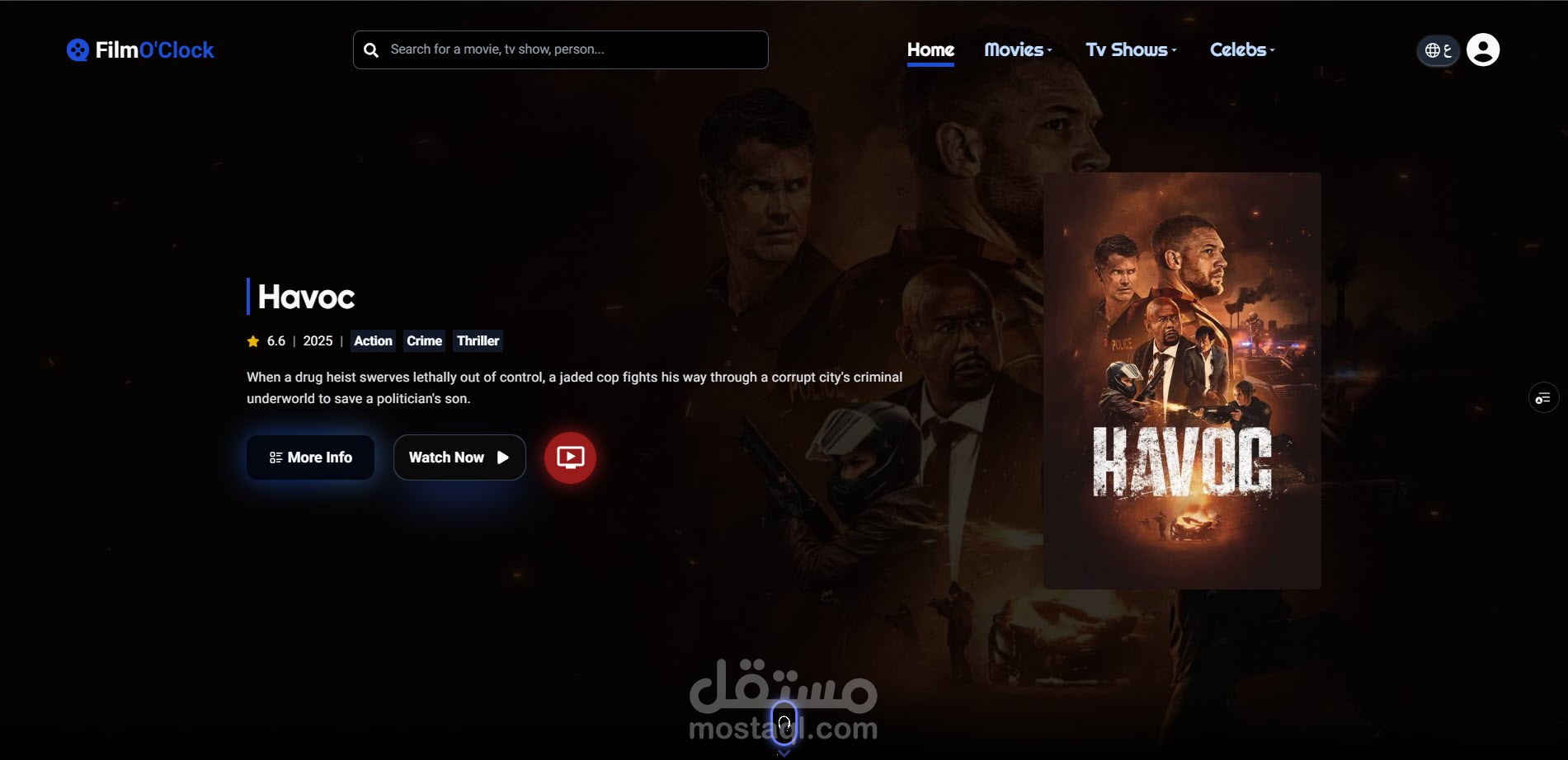 Film O'Clock – منصة أفلام سريعة، متجاوبة، ومحسّنة لمحركات البحث تدعم ...