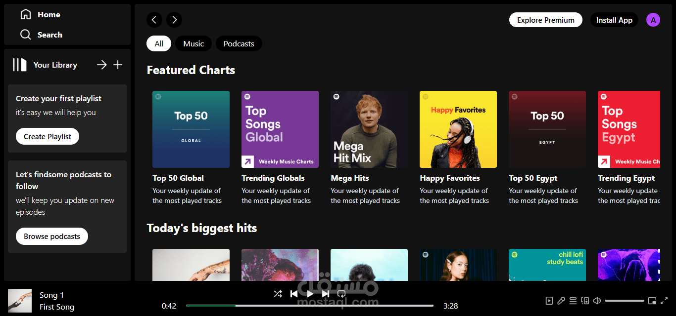 Spotify Clone | مستقل