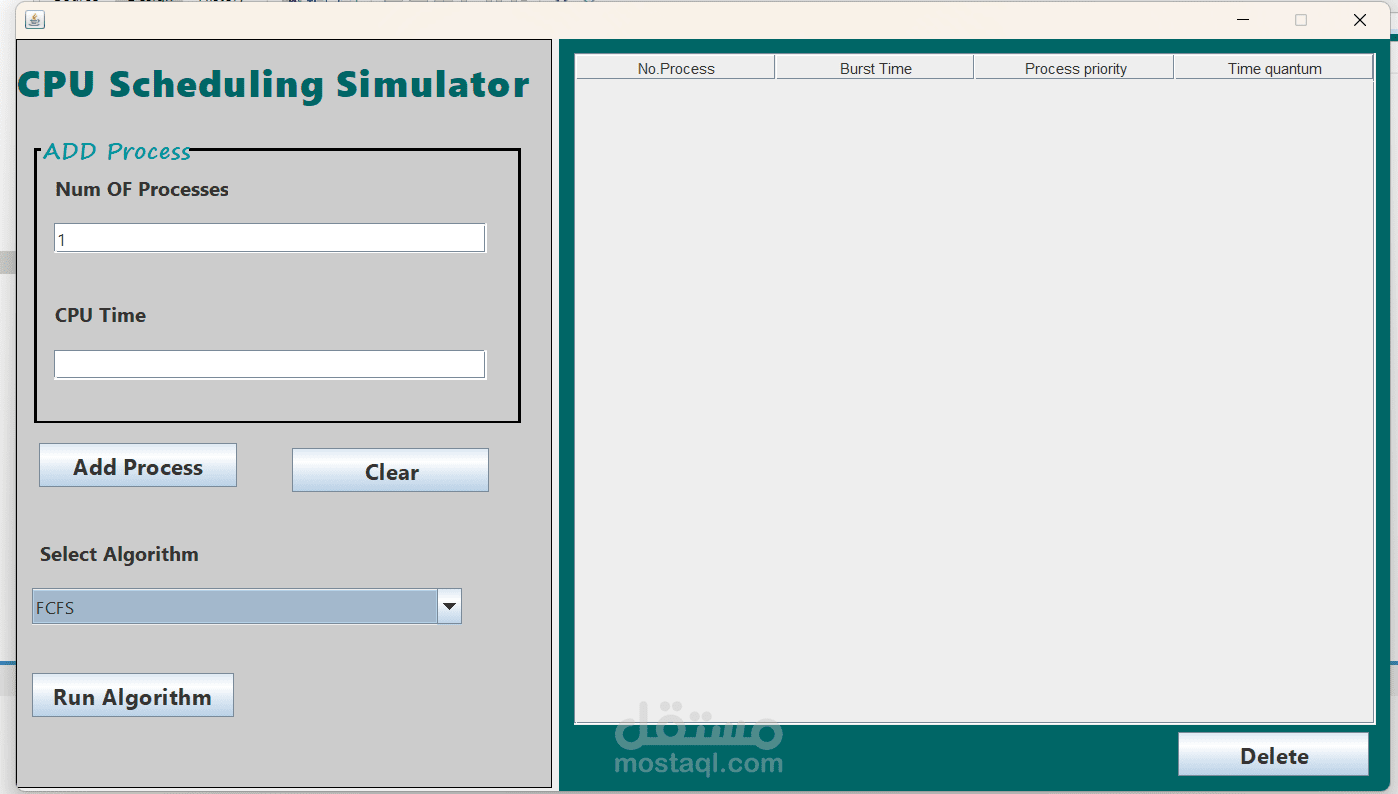 CPU Scheduling Algorithms Simulator | مستقل