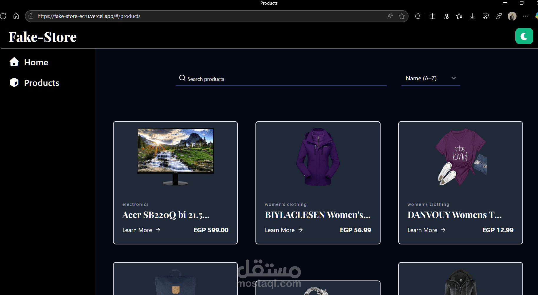 معرض منتجات تفاعلي بتصاميم عصرية - Angular Product Showcase | مستقل