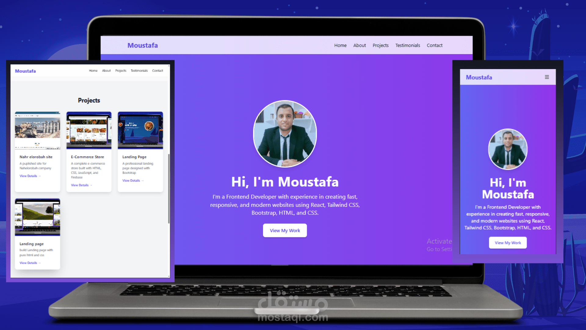 My portfolio using React js | مستقل